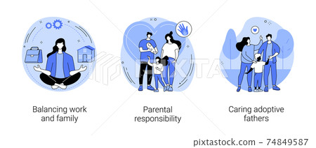 Happy family abstract concept vector... - Stock Illustration [74849587 ...