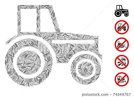 Line Mosaic Wheeled Tractor Icon - Stock Illustration [74849767] - PIXTA