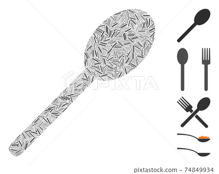 Hatch Mosaic Spoon Icon - Stock Illustration [74849934] - PIXTA