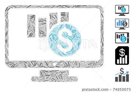 Hatch Mosaic Sales Chart Monitoring Icon - Stock Illustration [74850073 ...