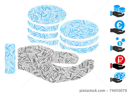 Hatch Mosaic Salary Hand Icon - Stock Illustration [74850078] - PIXTA