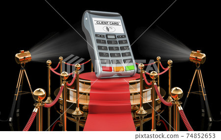 Podium with POS-terminal, 3D rendering - Stock Illustration [74852653 ...