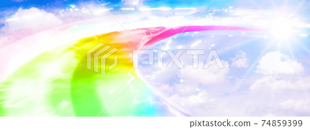 Rainbow over blue sky - Stock Illustration [74859399] - PIXTA