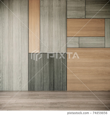 wood wall modern interior background, room... - Stock Illustration ...
