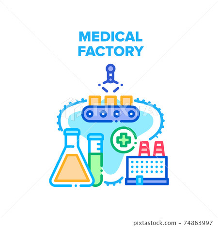 Medical Factory Vector Concept Color Illustration - Stock Illustration ...