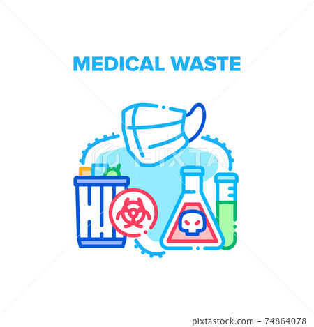 Medical Waste Vector Concept Color Illustration - Stock Illustration ...