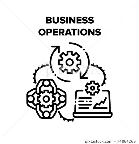 Business Operations Process Vector Black... - Stock Illustration ...