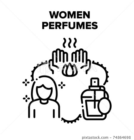 Women Perfumes Vector Black Illustrations - Stock Illustration ...