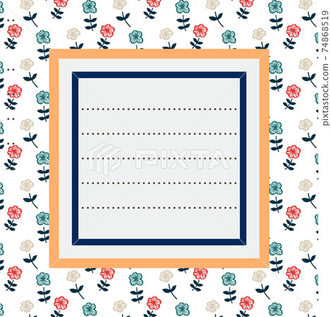 Retro three-color florets letter frame - Stock Illustration [74868519 ...