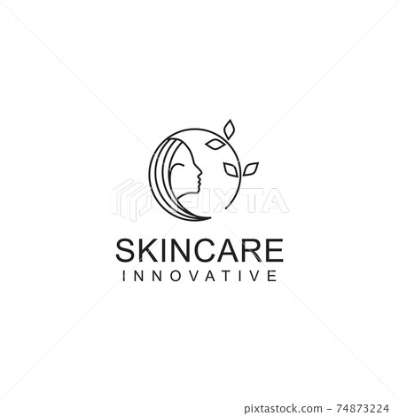 Skin care treatment logo design template - Stock Illustration [74873224 ...