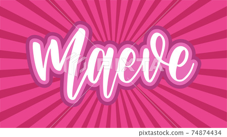 Maeve Name Typography With Pink Outline Starburst - Stock Illustration ...