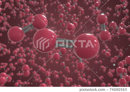Oxygen molecule. Ball-and-stick molecular... - Stock Illustration ...