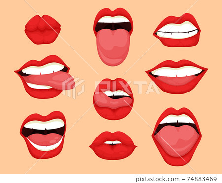 Mouth expressions facial - Stock Illustration [74883469] - PIXTA