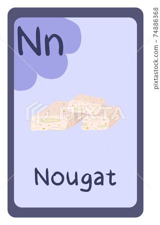 Colorful abc education flash card, Letter N -... - Stock Illustration ...