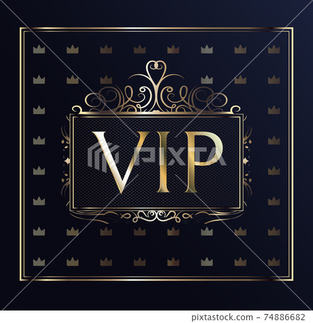 Vectors VIP card. Gold card with a crown. Blue... - Stock Illustration ...