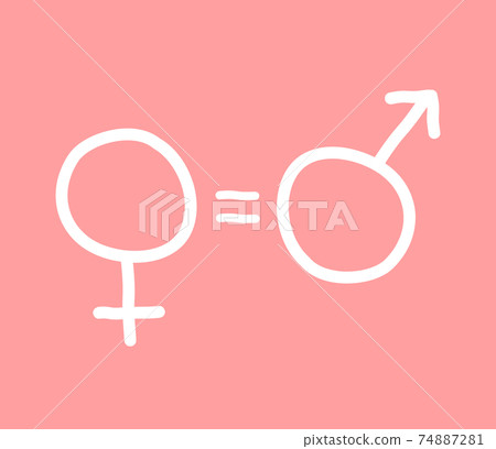 Vector hand drawn doodle woman equality sign - Stock Illustration ...