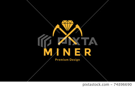 miners with diamond gold logo design vector... - Stock Illustration ...