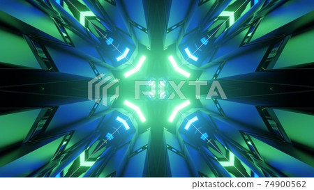 Luminous 3d illustration of abstract geometric... - Stock Illustration ...