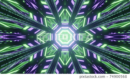 Abstract 3d illustration of luminous geometric... - Stock Illustration ...