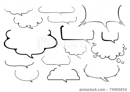 Simple speech bubble set-Half sharp line - Stock Illustration [74900858 ...