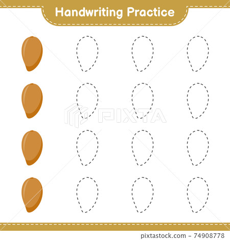 Handwriting practice. Tracing lines of Zapote.... - Stock Illustration ...