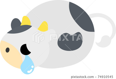 Illustration of a cow that spills tears like a... - Stock Illustration ...