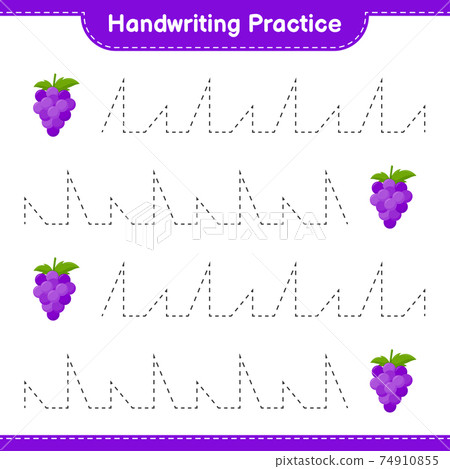 Handwriting practice. Tracing lines of Grape.... - Stock Illustration ...