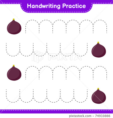 Handwriting practice. Tracing lines of Fig.... - Stock Illustration ...