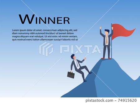 The man at the top is the winner and the success. - Stock Illustration ...