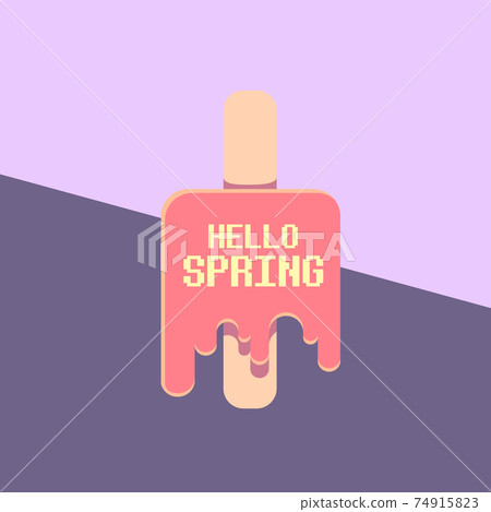 vector hello spring vintage concept... - Stock Illustration [74915823 ...