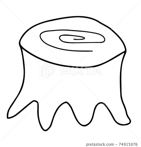 Illustration of stump Line art - Stock Illustration [74915876] - PIXTA