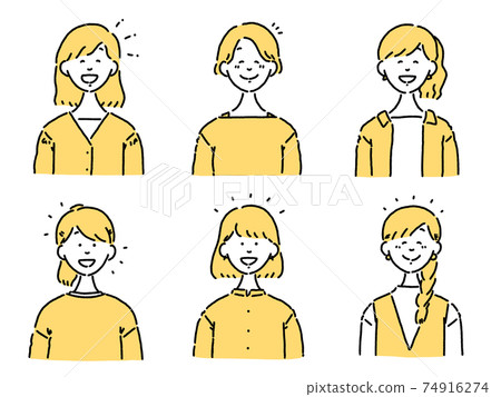 Female upper body set - Stock Illustration [74916274] - PIXTA