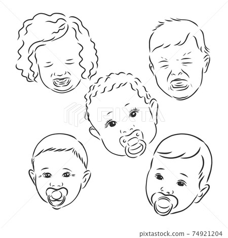 Doodle style infant or baby illustration in... - Stock Illustration ...