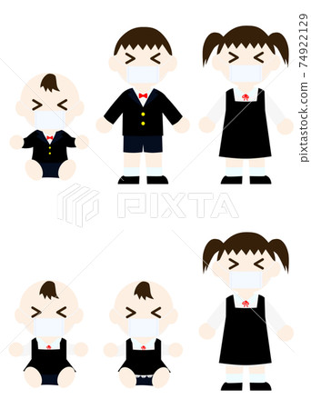 A child in formal clothes with a ribbon crying... - Stock Illustration ...