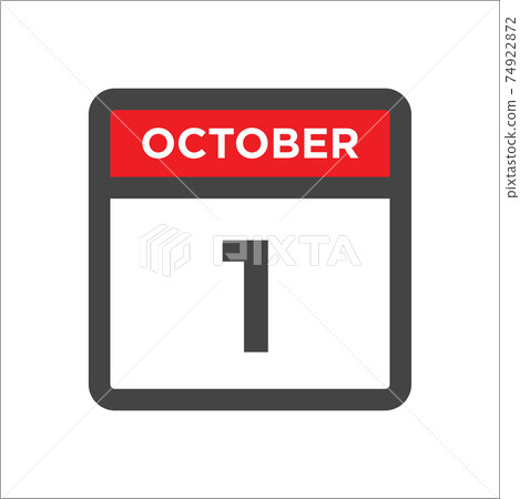 October 1 calendar icon with day of month - Stock Illustration ...