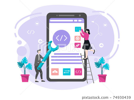 Web Development Flat Illustrations for... - Stock Illustration ...
