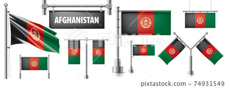 Vector set of the national flag of Afghanistan... - Stock Illustration ...