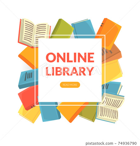Online Library Landing Page Template,... - Stock Illustration [74936790 ...