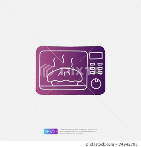 oven or microwave doodle icon for cooking... - Stock Illustration ...