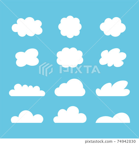 Simple cloud illustration set with various shapes - Stock Illustration ...