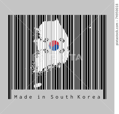 Barcode set the shape to South Korea map... - Stock Illustration ...