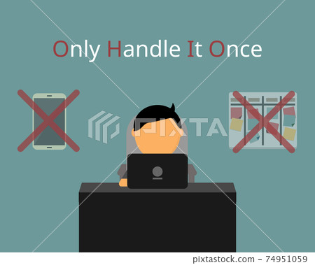 Only Handle it Once (OHIO) to increase... - Stock Illustration ...