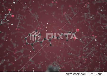Molecule of retinoic acid. Molecular model,... - Stock Illustration ...