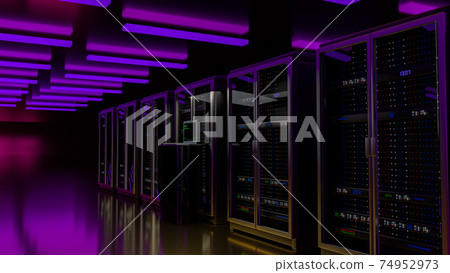 Server room data center. Rackmount LED console.... - Stock Illustration ...