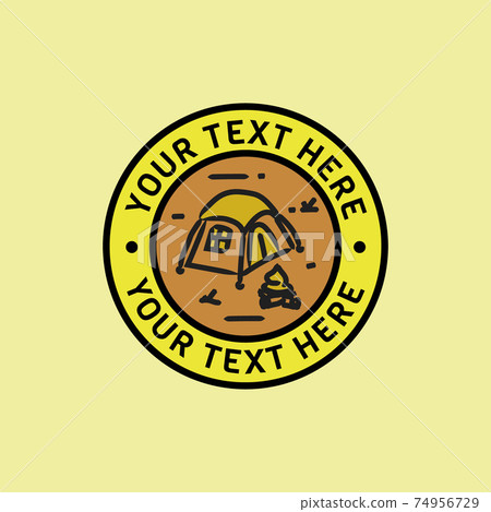 Circle camping adventure badge design... - Stock Illustration [74956729 ...