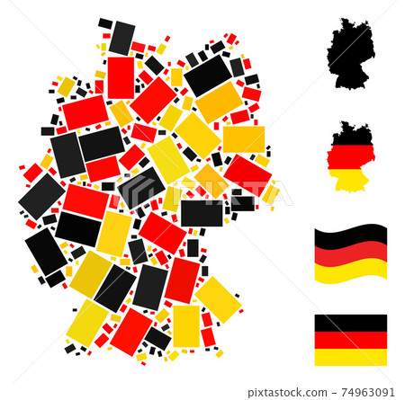 German Map Mosaic of Filled Rectangle Icons in... - Stock Illustration ...