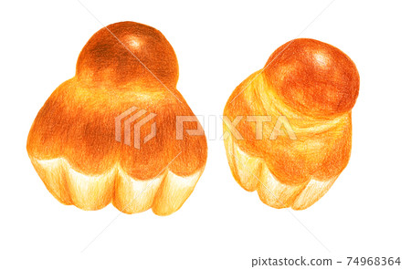 Brioche colored pencil drawing - Stock Illustration [74968364] - PIXTA