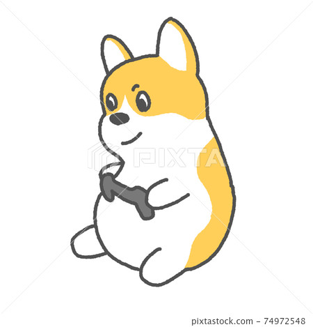 Chubby corgi and games (enthusiastic) - Stock Illustration [74972548 ...