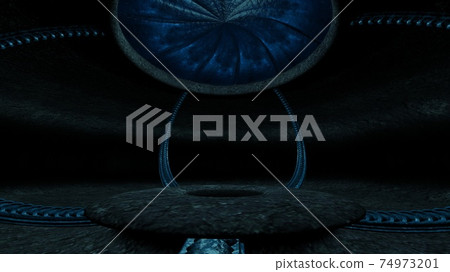 Fantasy Sci-fi alien cave 3d render illustration - Stock Illustration ...