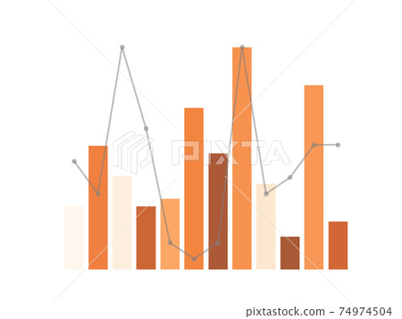Line graph + 12 bar graphs - Stock Illustration [74974504] - PIXTA